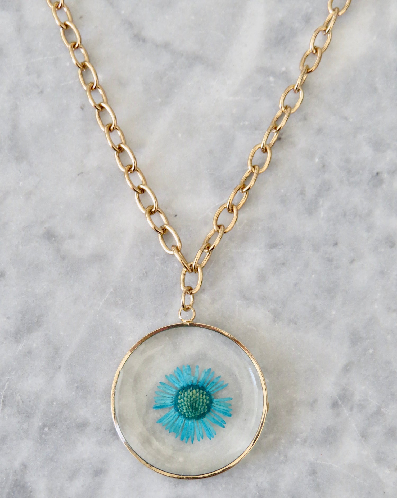blue daisy necklace – The Flower Child